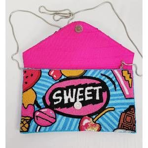 RICKI DESIGNS | Bags | New Ricki Designs Beaded A Sweet Pop Art Clutch ...
